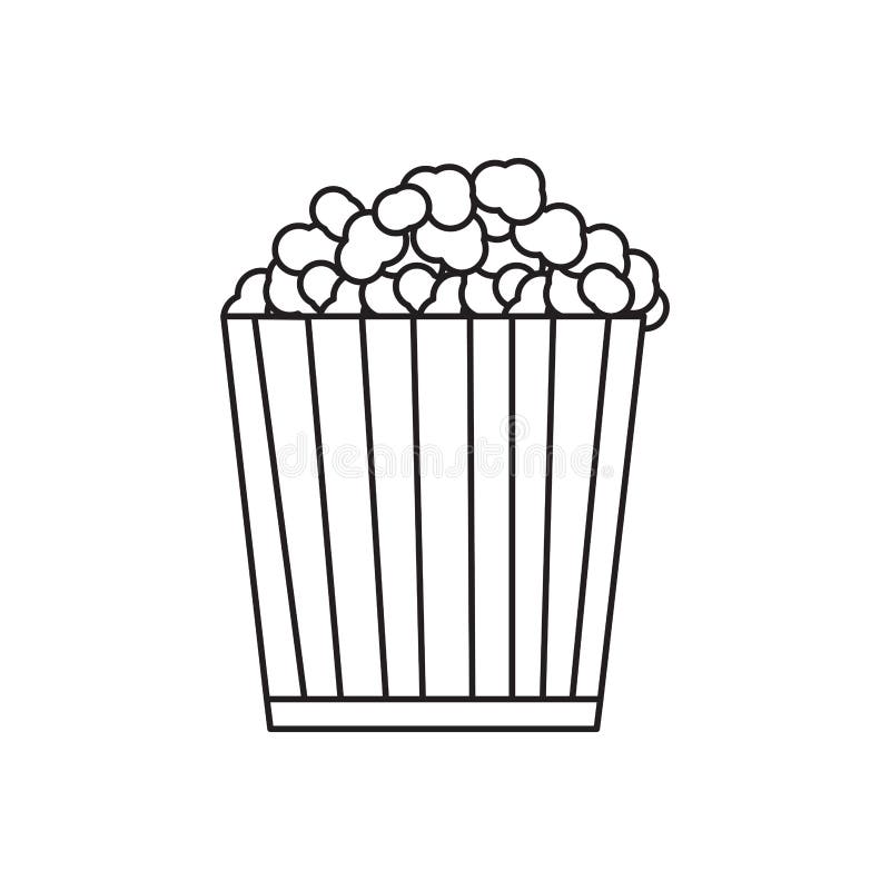 Isolated popcorn outline stock vector. Illustration of lunch - 107770508