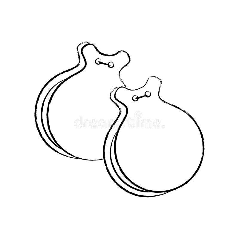 Isolated Outline of a Castanets Vector Stock Vector - Illustration of ...