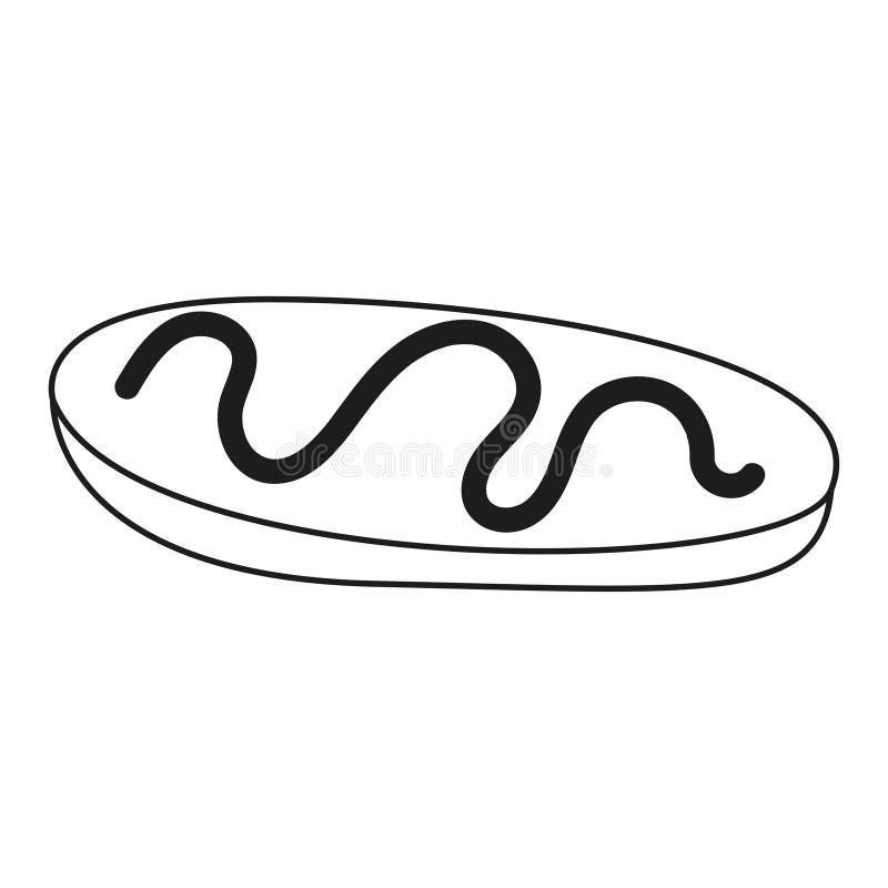 Isolated Outline Eclair Top View on White Background Hand Drawn Stock ...
