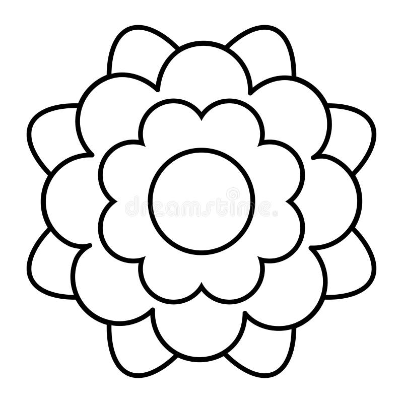 Isolated Outline of a Flower Vector Stock Vector - Illustration of ...