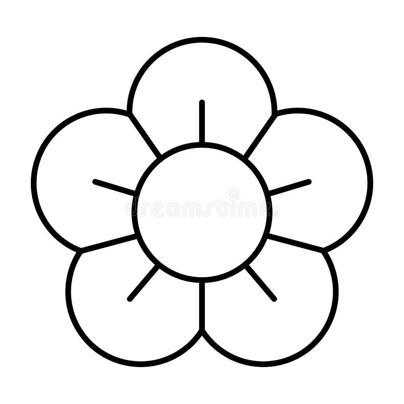Isolated Outline of a Flower Vector Stock Vector - Illustration of ...
