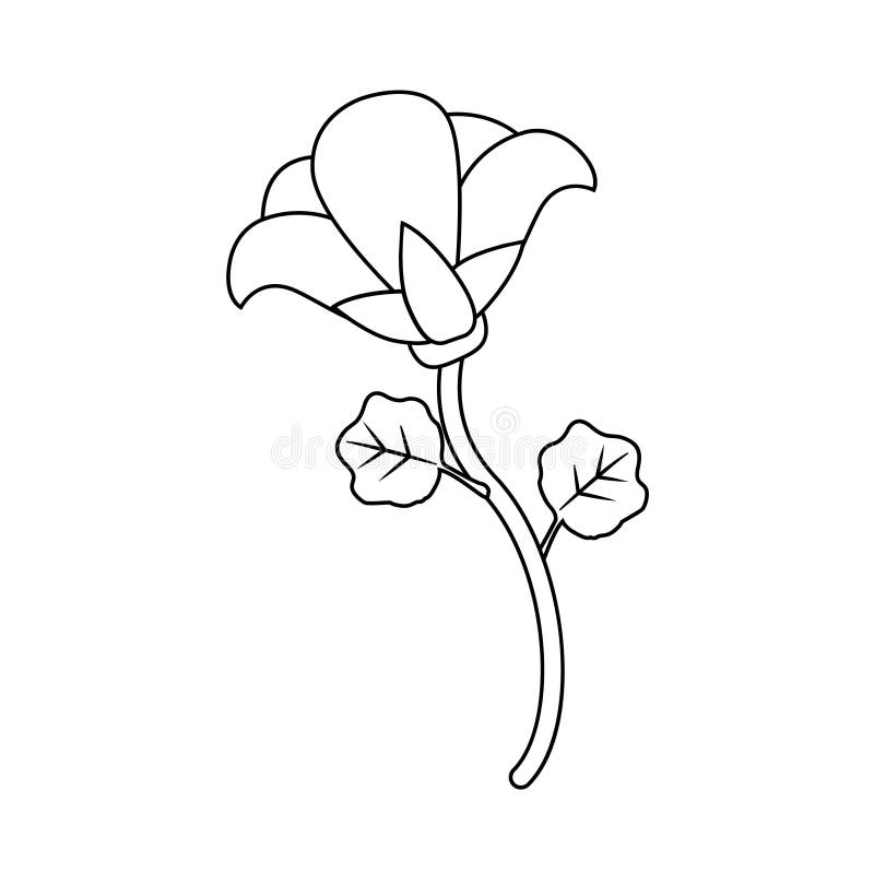 Isolated Outline of a Flower Stock Vector - Illustration of graphic ...