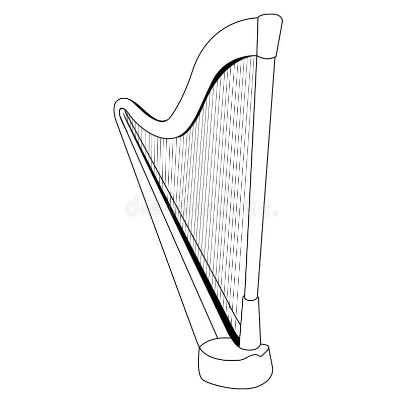 Isolated Harp Musical Instrument Stock Vector - Illustration of object ...