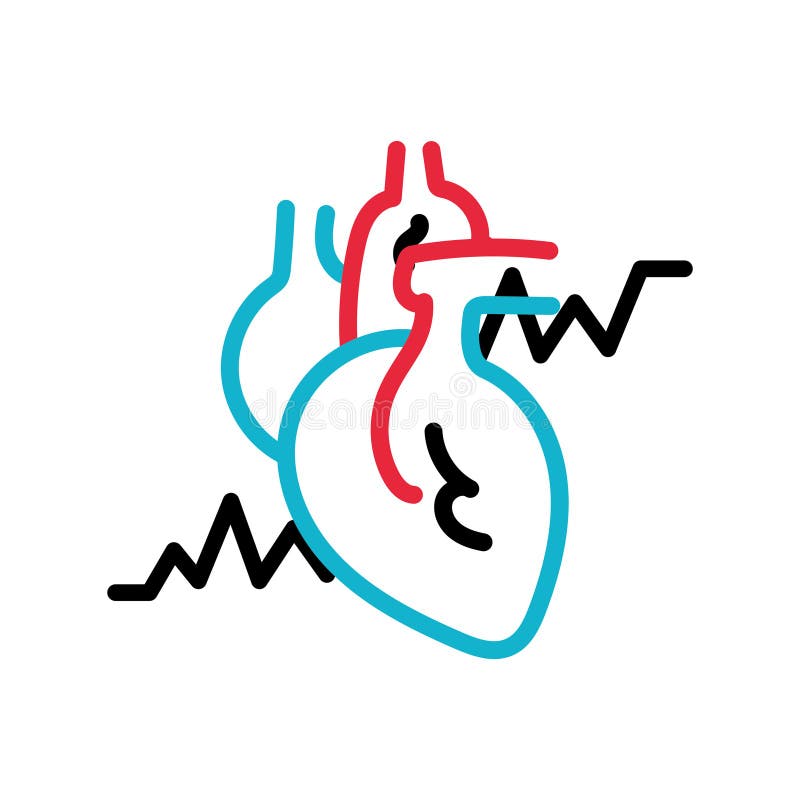 Isolated Outline of a Heart Medical Icon Vector Stock Vector ...