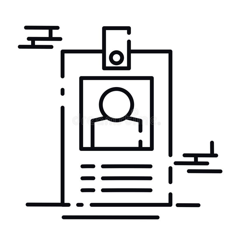 Isolated Outline Of Id Card Office Supply Icon Vector Stock Vector Illustration Of School
