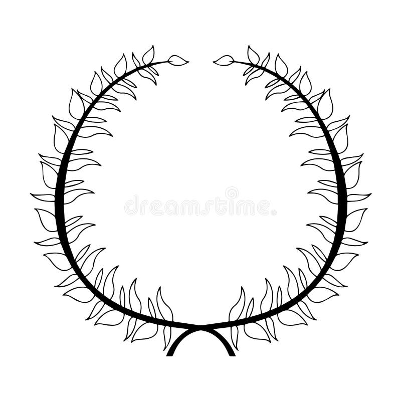 Isolated Outline of a Laurel Wreath Stock Vector - Illustration of ...