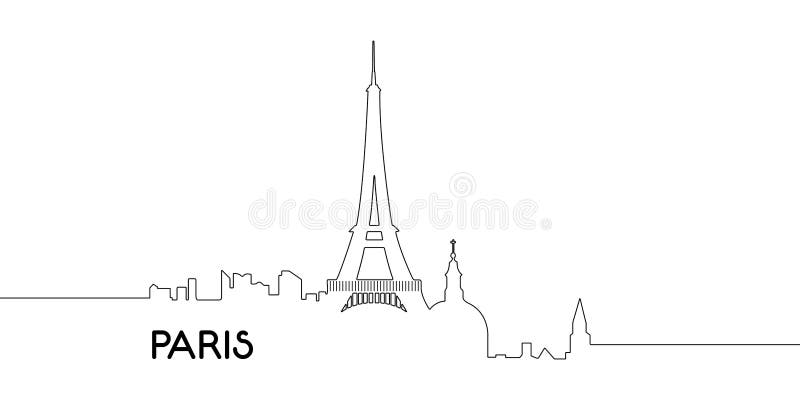Isolated outline of Paris stock illustration. Illustration of building ...