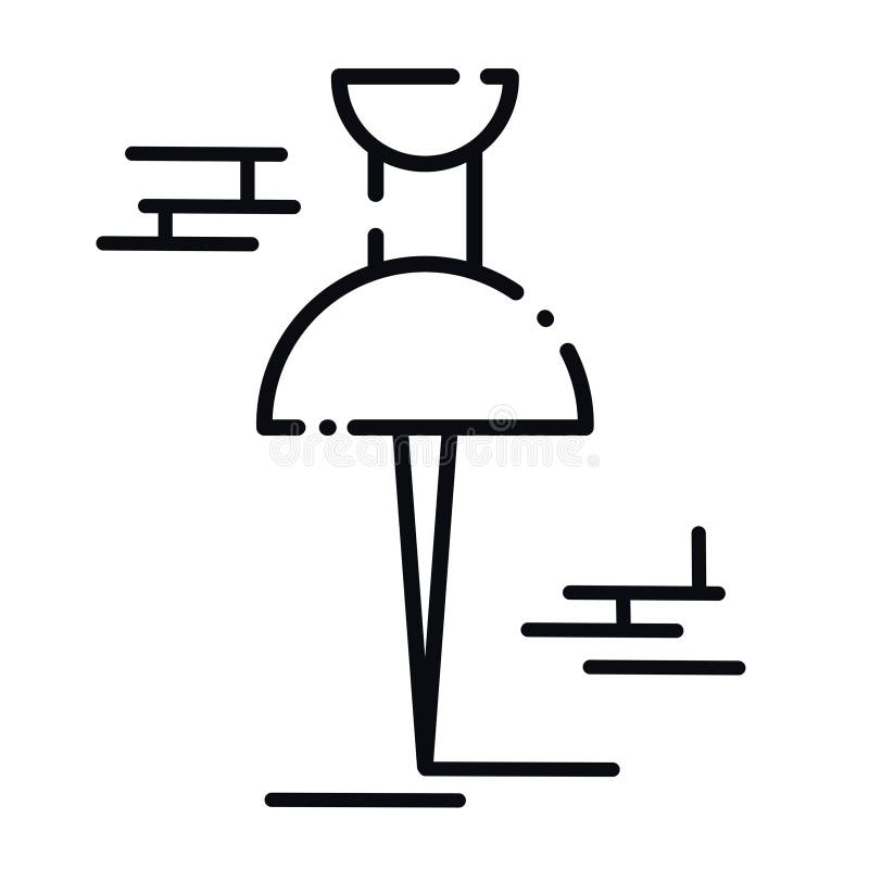 Isolated Outline of Pin Office Supply Icon Vector Stock Vector ...