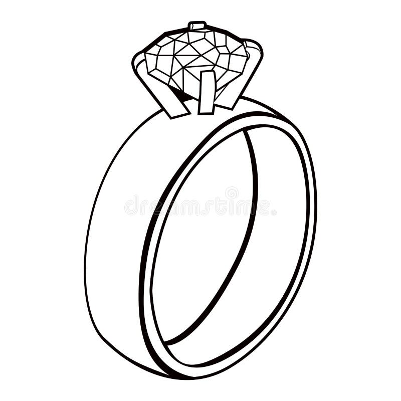 Isolated ring outline stock vector. Illustration of ring - 99535616