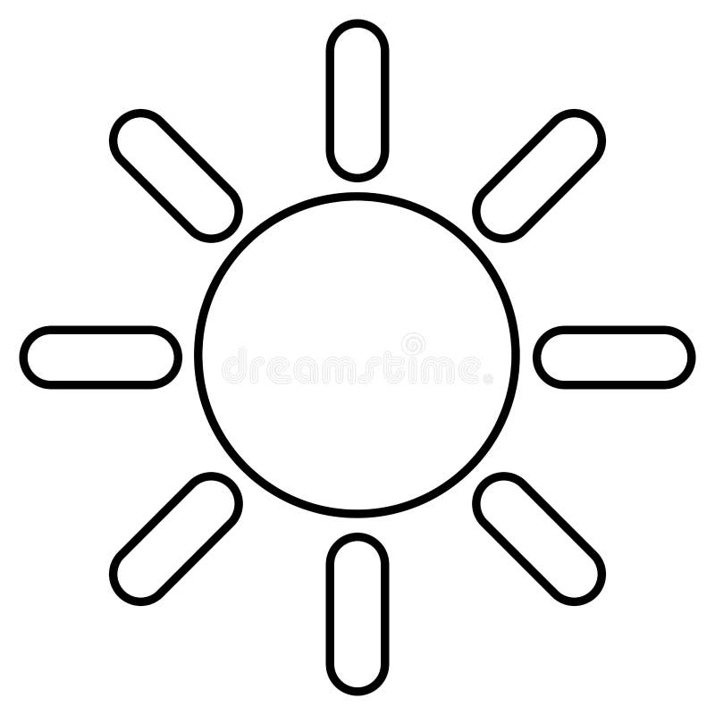 Isolated outline of a sun stock vector. Illustration of sunny - 102402599