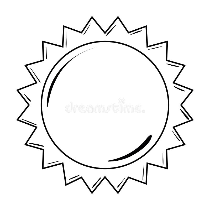 Isolated Outline of a Sun Icon Vector Stock Vector - Illustration of ...
