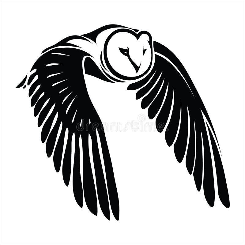 Isolated owl in flight stock vector. Illustration of detailed - 26503154