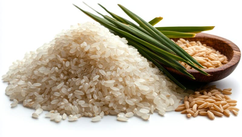 Isolated Paddy Rice Ears White Background Close Up View Stock Photos ...