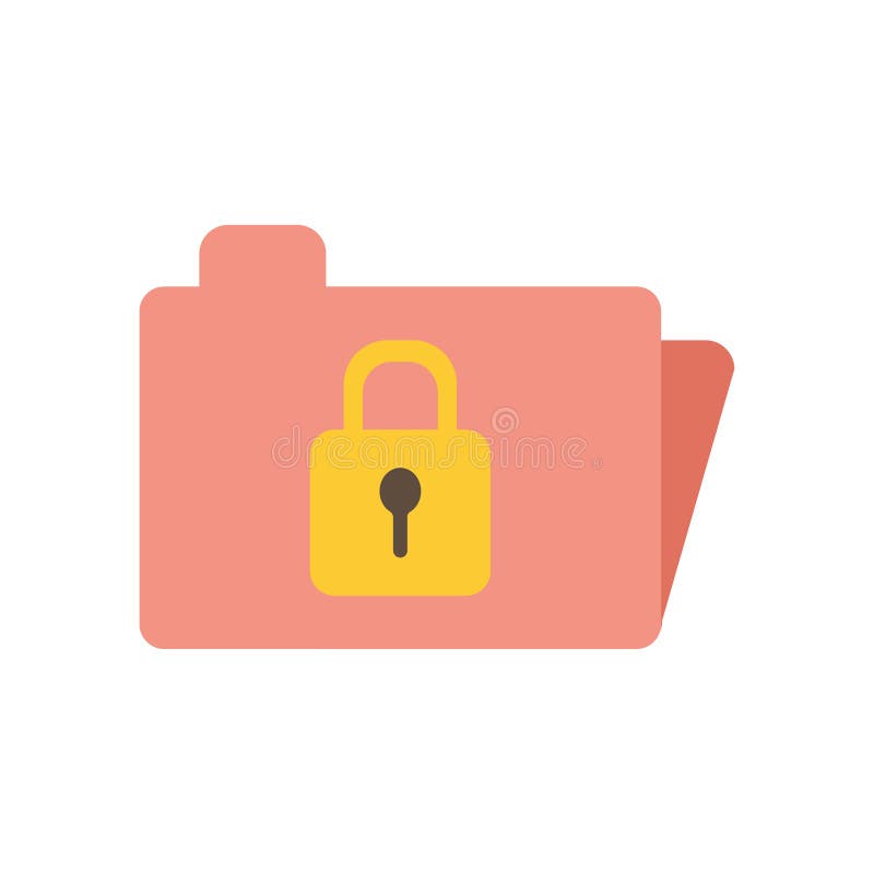 Isolated Padlock Inside File Flat Style Icon Vector Design Stock Vector ...