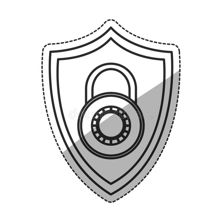 Isolated Padlock Inside Shield Design Stock Vector - Illustration of ...