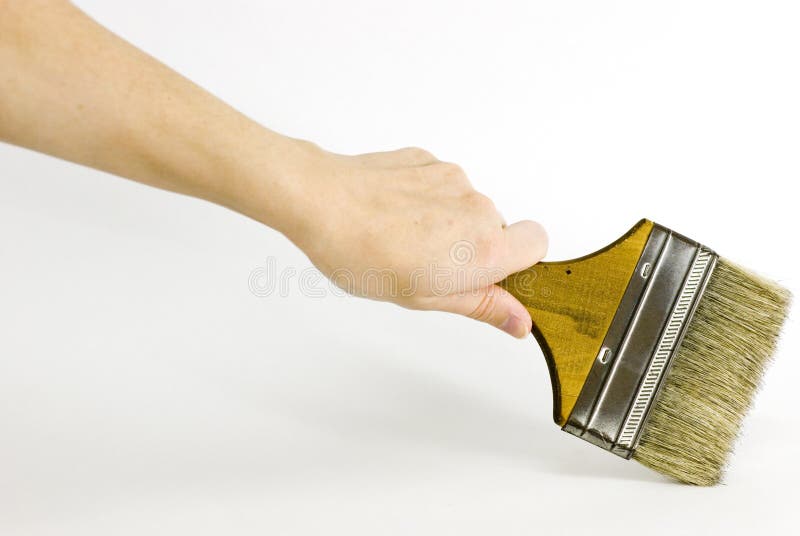 Isolated Paintbrush and Hand Stock Image - Image of activity, copy: 9468747