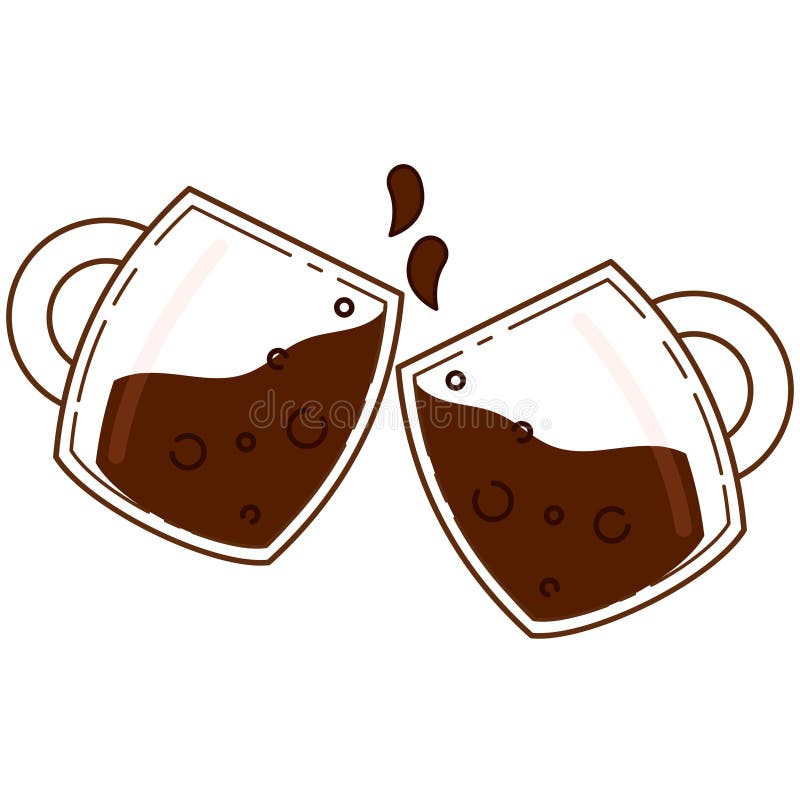 Isolated Pair of Beer Glasses Doing a Toast Vector Stock Vector ...