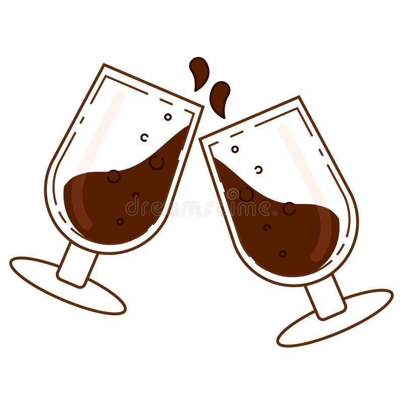 Isolated Pair of Beer Glasses Doing a Toast Vector Stock Vector ...