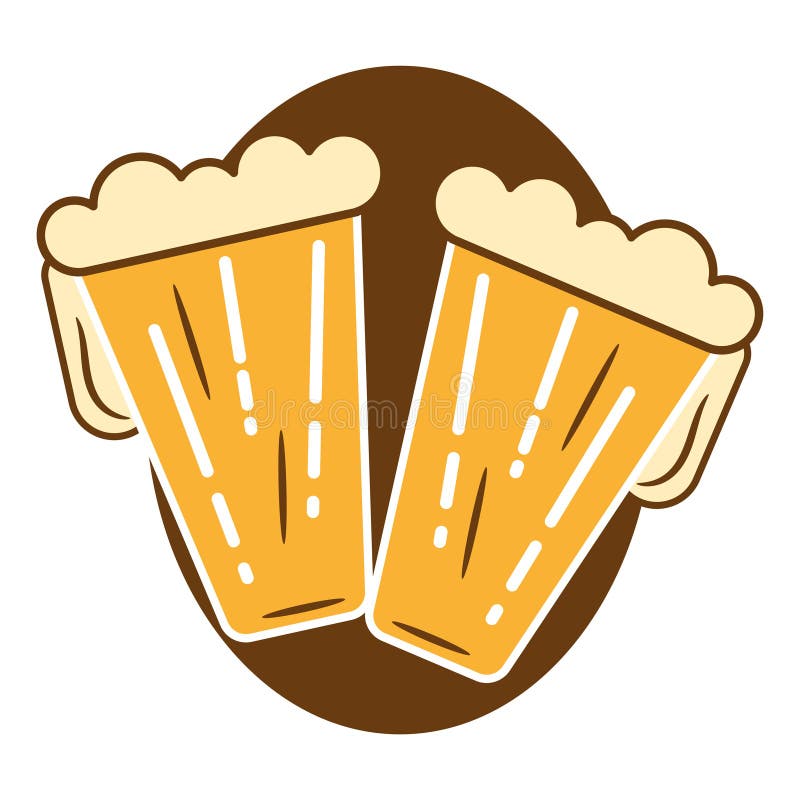 Isolated Pair Of Beer Glasses With Foam Icon Vector Stock Vector Illustration Of Graphic