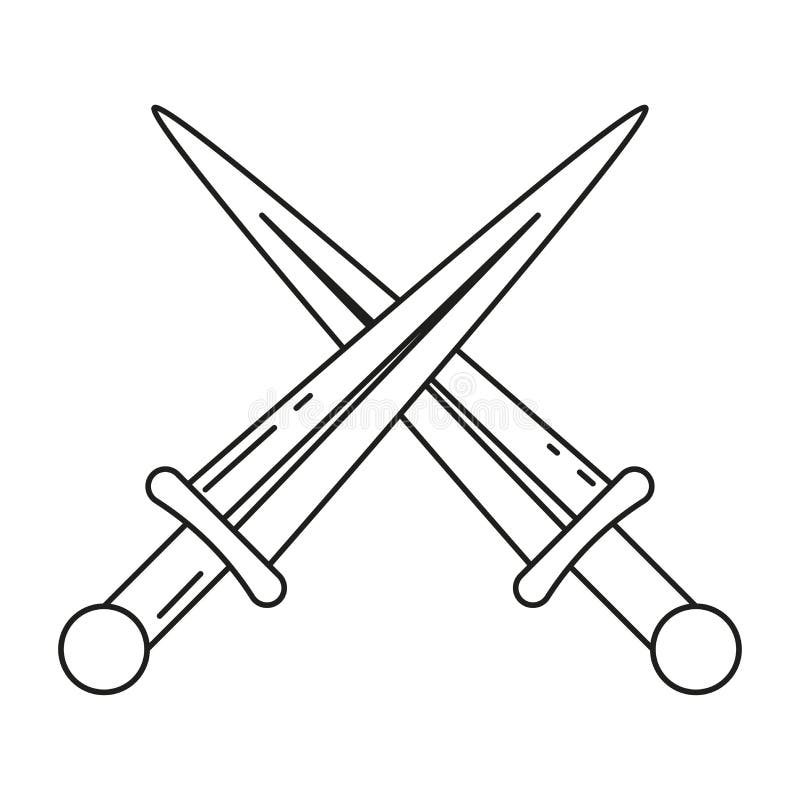 Isolated Pair of Dagger Weapons Medieval Icon Vector Stock Vector ...