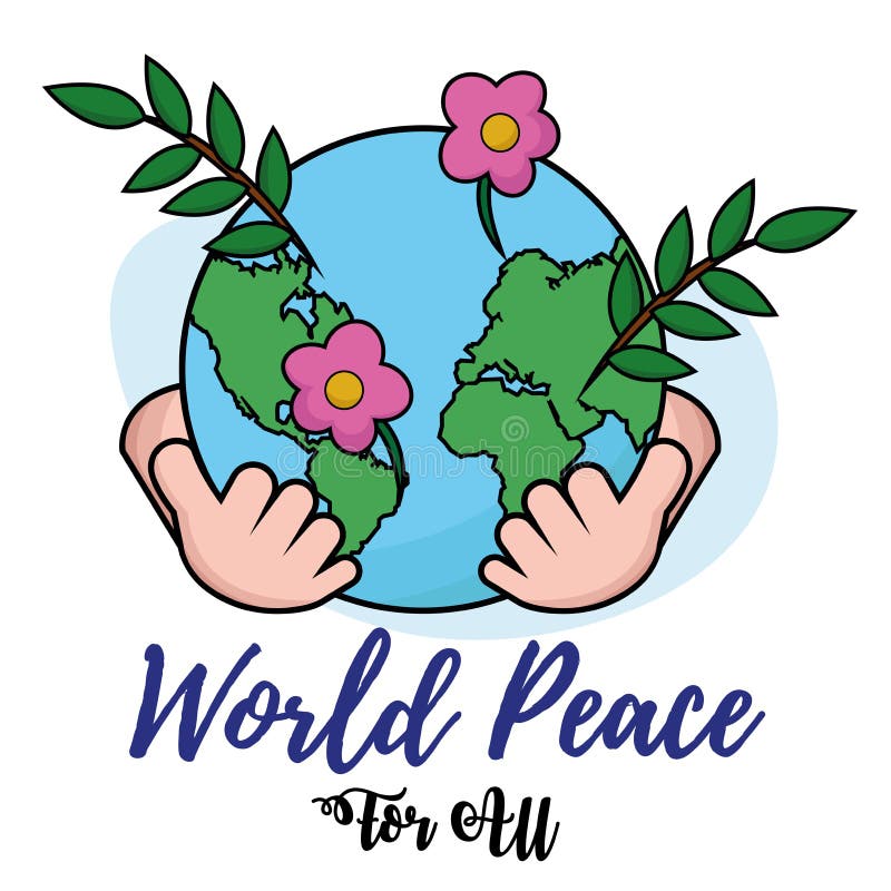 Isolated Pair of Hands Holding an Earth Globe World Peace Vector Stock ...