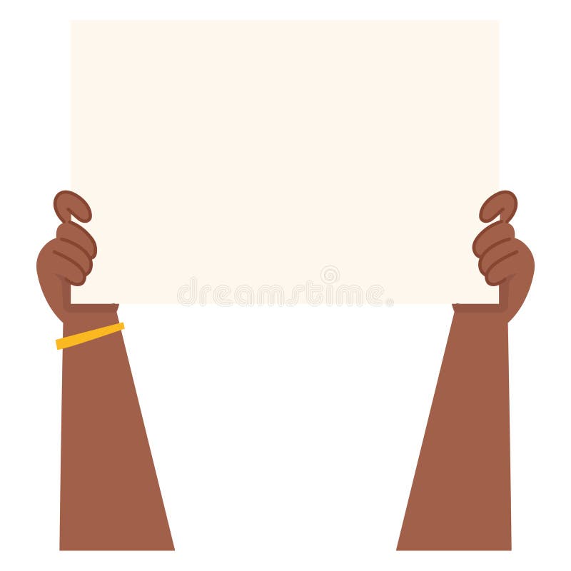 Isolated Pair of Hands Holding an Empty Protest Sign Vector Stock ...