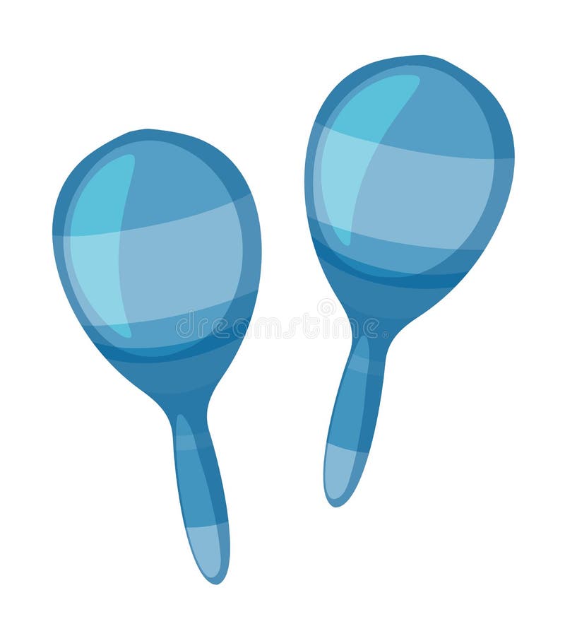 Isolated of Pair of Maracas in Blue Color Stock Illustration ...