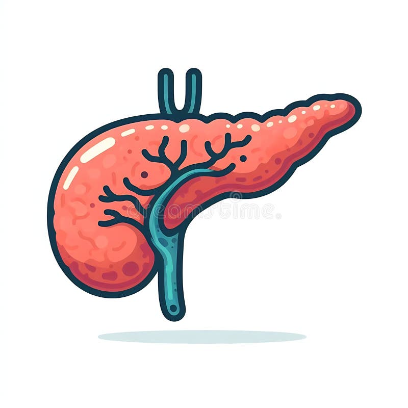 Isolated Pancreas Illustration – Flat Style Isolated on White ...