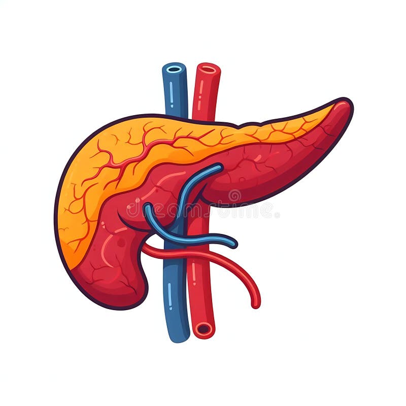 Isolated Pancreas Illustration – Flat Style Isolated on White ...