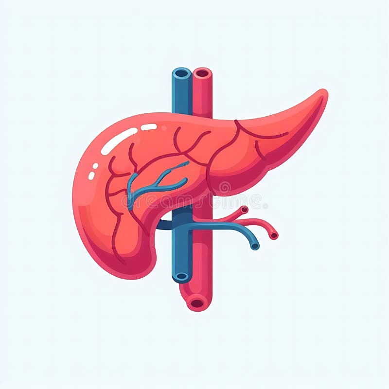 Isolated Pancreas Illustration – Flat Style Isolated on White ...