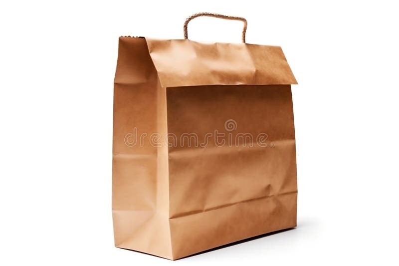 Isolated Paper Bag on Transparent Background, Ai Stock Illustration ...