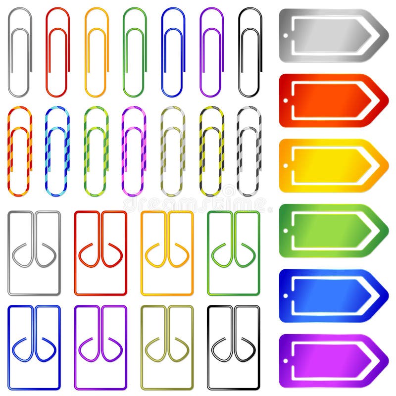 Paper clips stock vector. Illustration of collection, equipment - 7008781