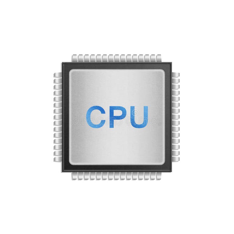 Isolated Paper Cut of Cpu Chip is Central Processor Technology I Stock ...