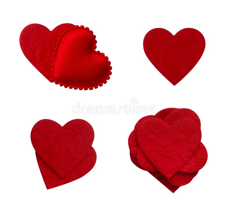 Isolated Paper Love Heart Collection Stock Photo - Image of craft ...