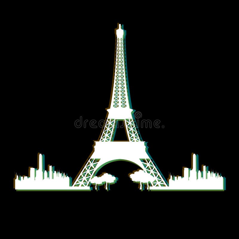 Cityscape of Paris Icon in Badge Style. One of Cityscape Collection ...