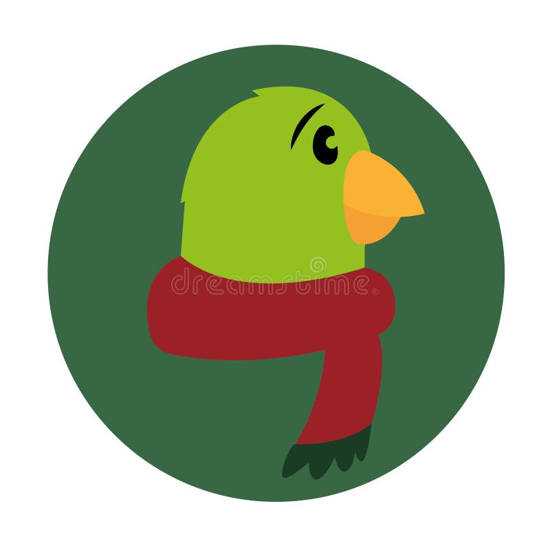Isolated Parrot Avatar with Winter Scarf Icon Stock Illustration ...