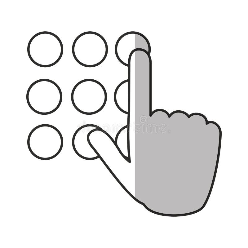 Isolated Password and Hand Design Stock Vector - Illustration of ...