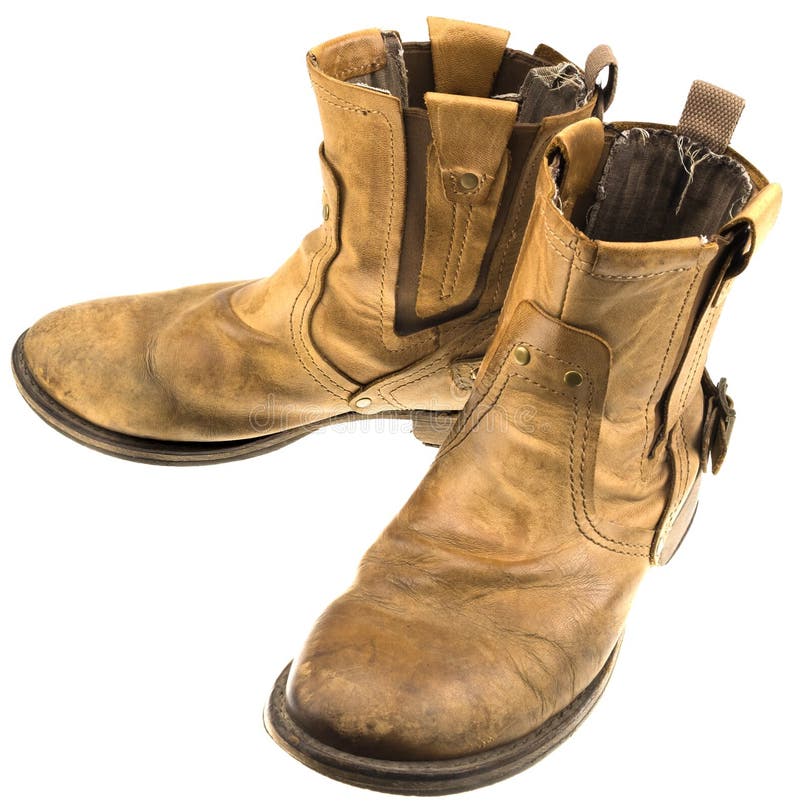 Isolated Patina Engineer Leather Boot Stock Photo - Image of clothing ...