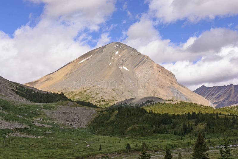 Isolated Peak and Surrounding Mountains and Forests in Banff National ...