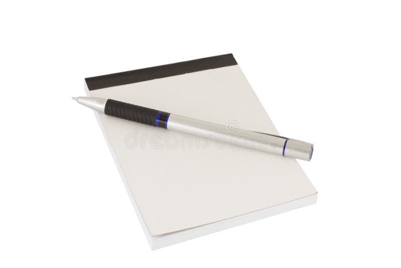 Isolated Pen and Clear Notebook Stock Photo - Image of lined, list ...