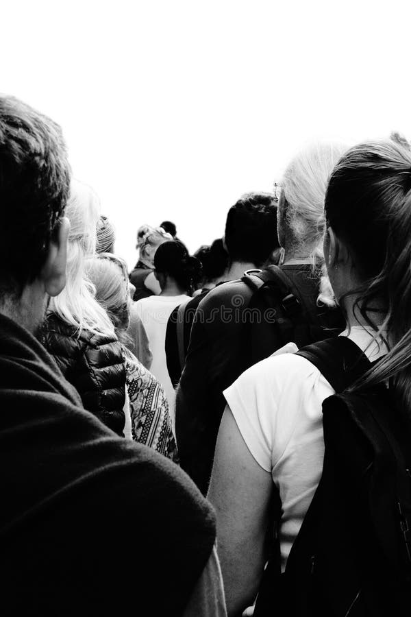 Isolated People Standing in Line Editorial Stock Image - Image of male ...