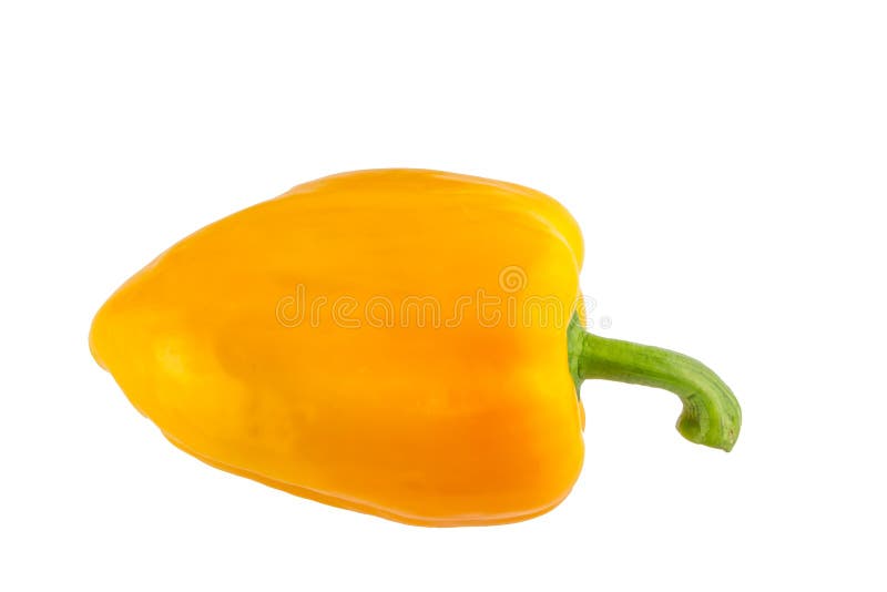 Isolated Pepper. One Yellow Bell Pepper Isolated on White Background ...