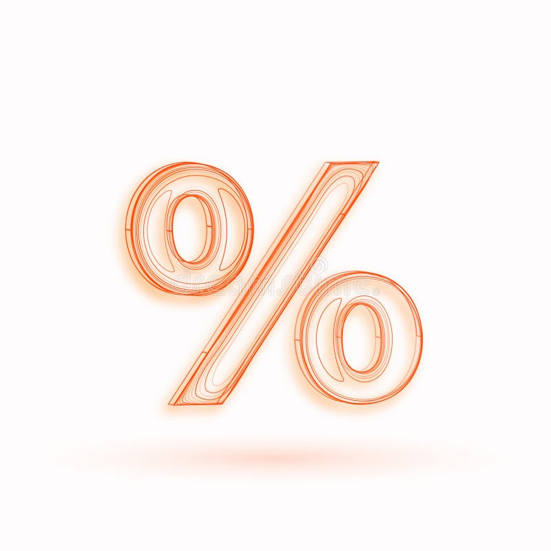 Isolated Percentage Sign on White Background with Shadow Effect Stock ...