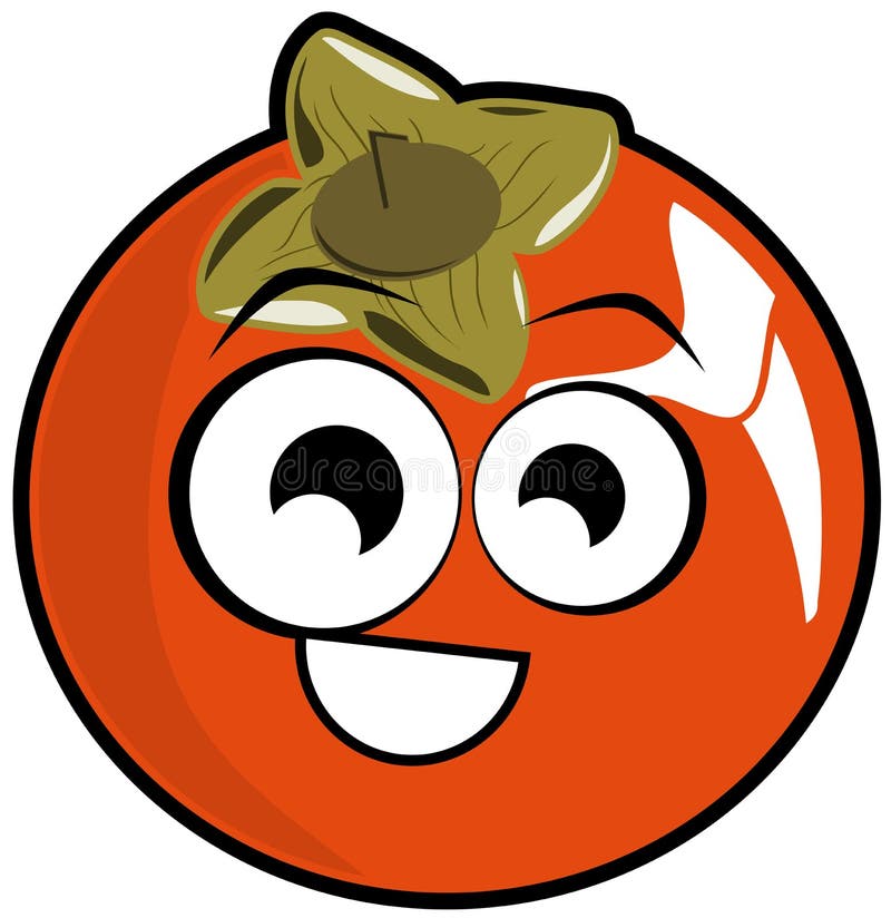 Isolated Persimmon Fruit in a Cartoon Version Stock Vector ...
