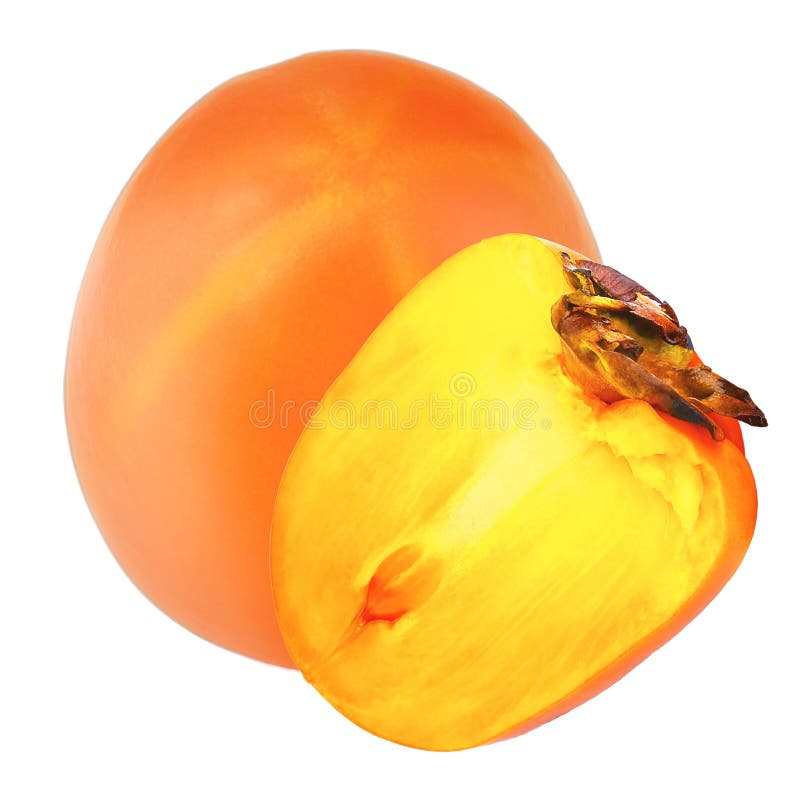 Delicious Persimmons in a White Bowl, Top View Stock Image - Image of ...