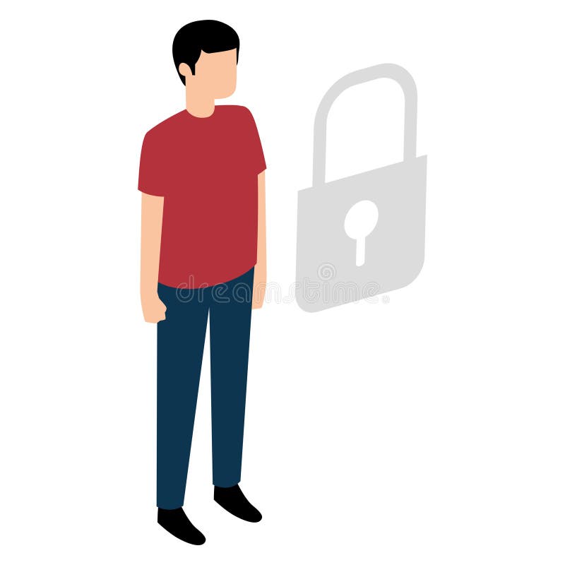 Isolated Person with a Security Lockpad Icon Vector Stock Vector ...