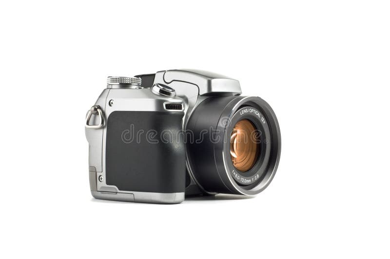 Isolated photo camera stock photo. Image of modern, lens - 4708434
