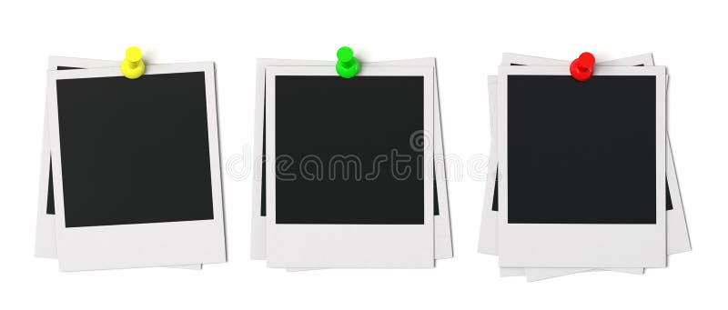 Polaroid Photo Frame With Pin Stock Illustration - Illustration of worn ...