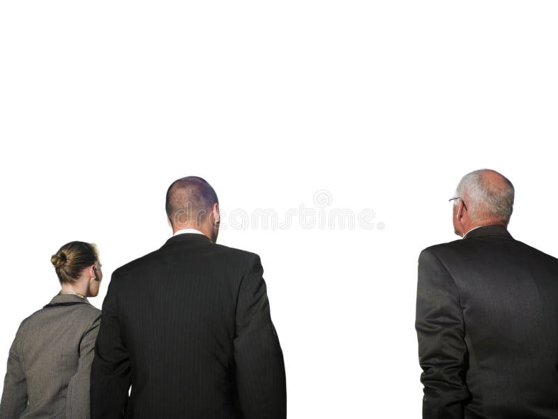 Isolated Photo of Rear View of Three Business People Stock Photo ...