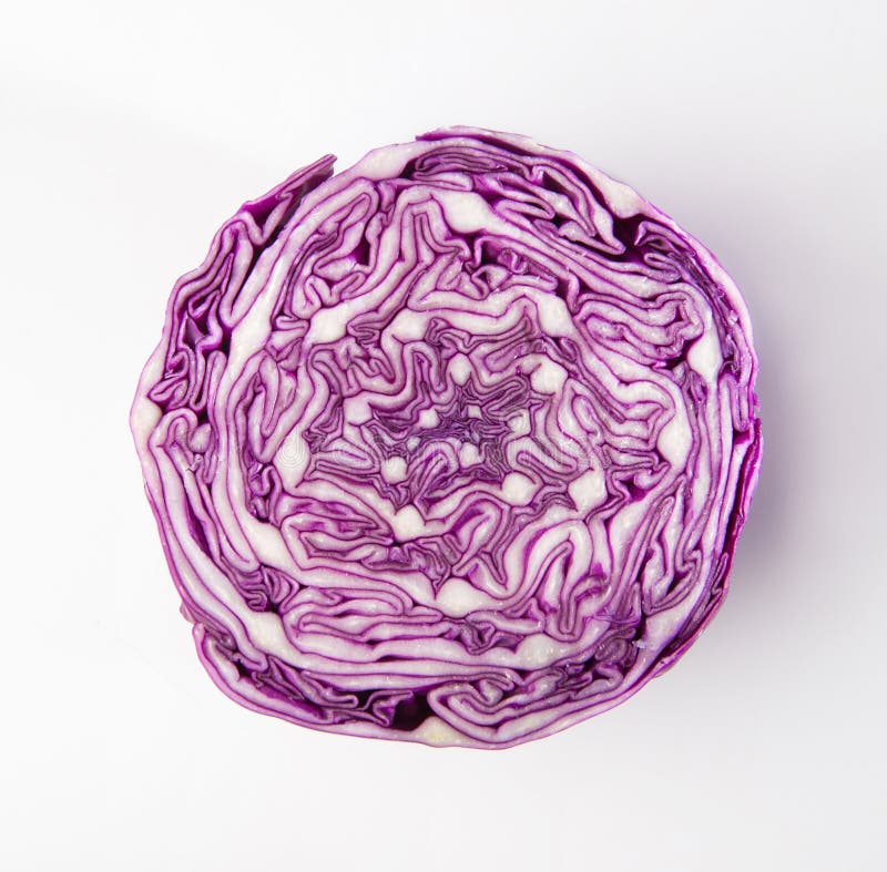 An Isolated Photo of Sliced Red Cabbage from Top. Fresh Vegetable Cross ... An Isolated Photo of Sliced Red Cabbage from Top. Fresh Vegetable Cross ...